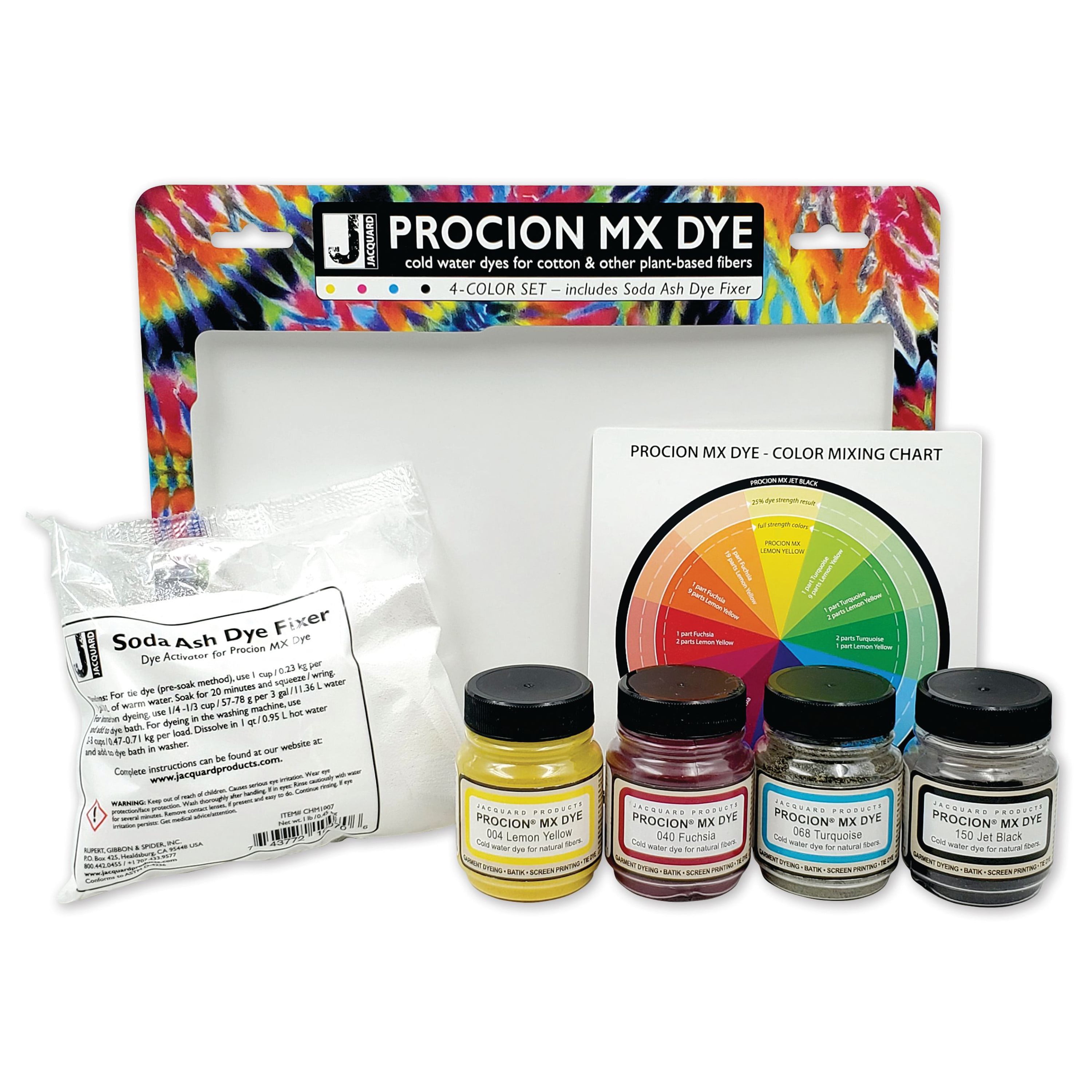 Jacquard Procion MX Dye Set, 4 Colors Fabric Dyes, 2/3 oz (4 Pack ...