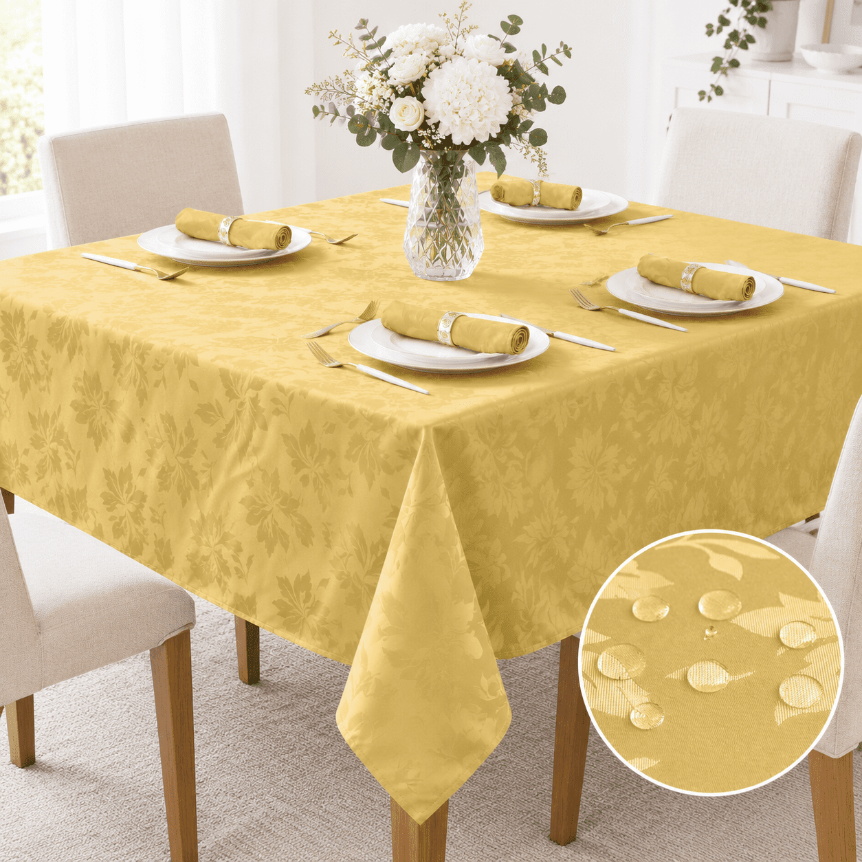 Jacquard Rectangle Tablecloth 60 X 144 Inch - Walmart.com