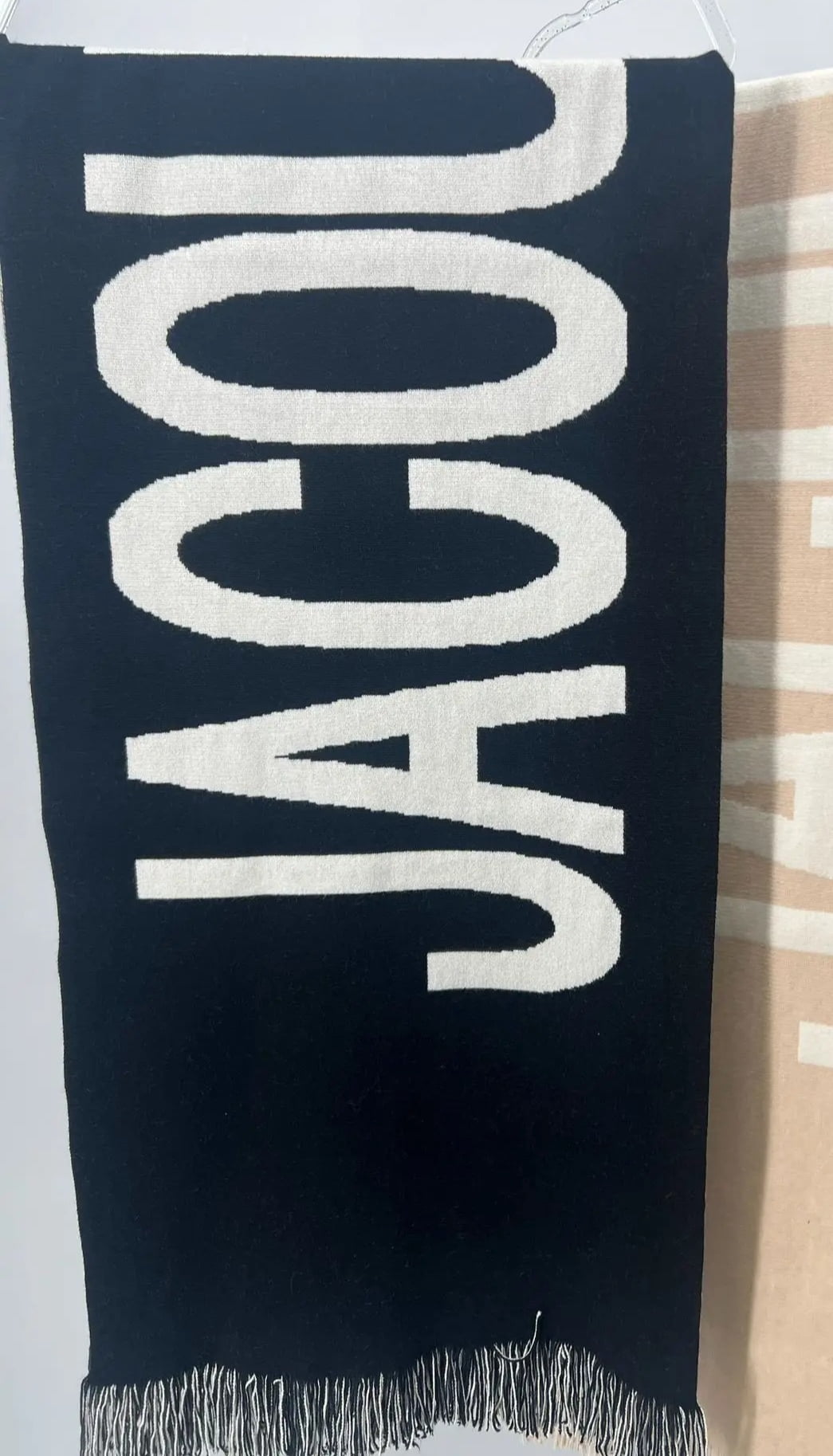 Jacquard Scarf Wrap Women 2026 New Double Sided Fringe Shawl Black ...