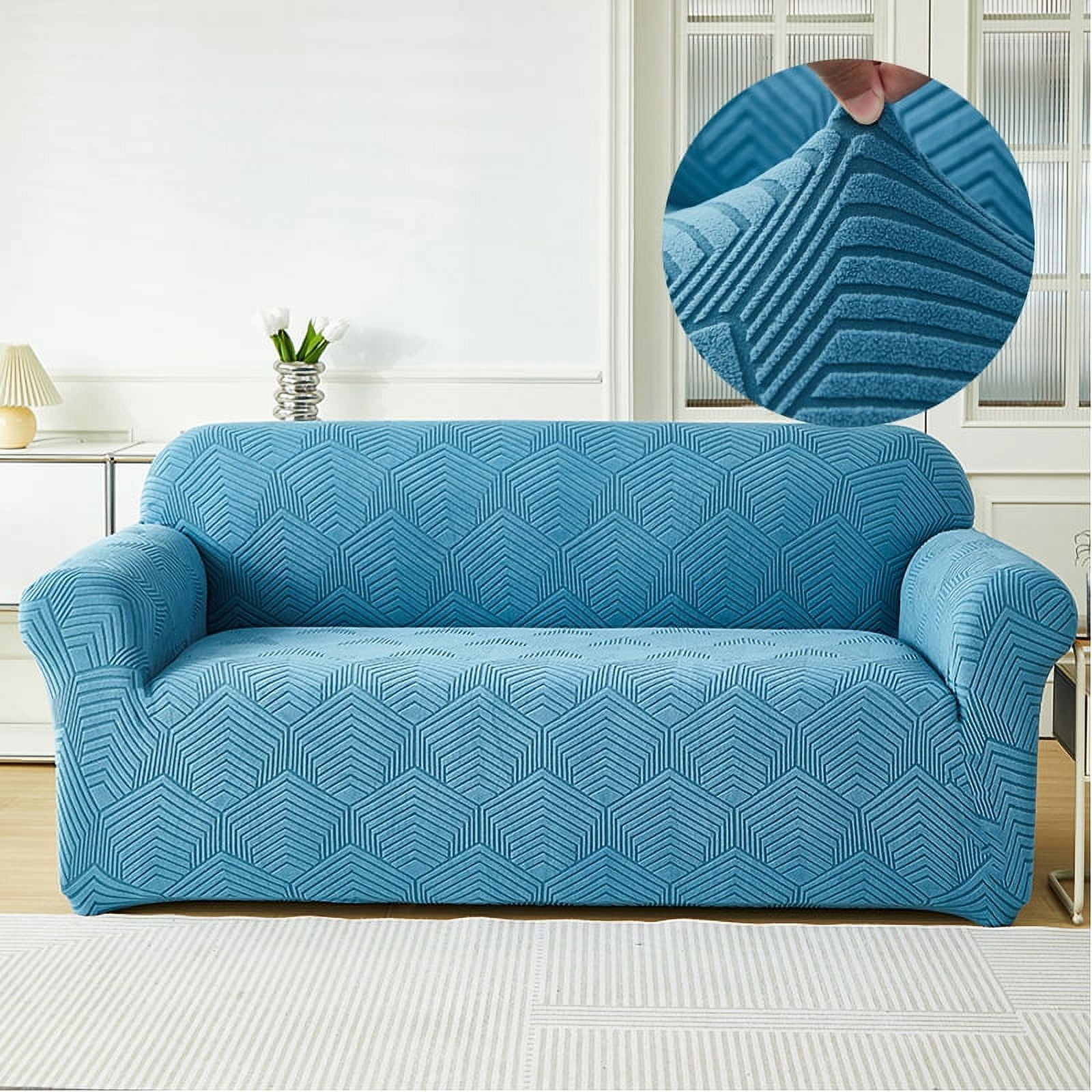 Jacquard Sofa Covers for Living Room Stretch Cross Pattern Chair Couch ...