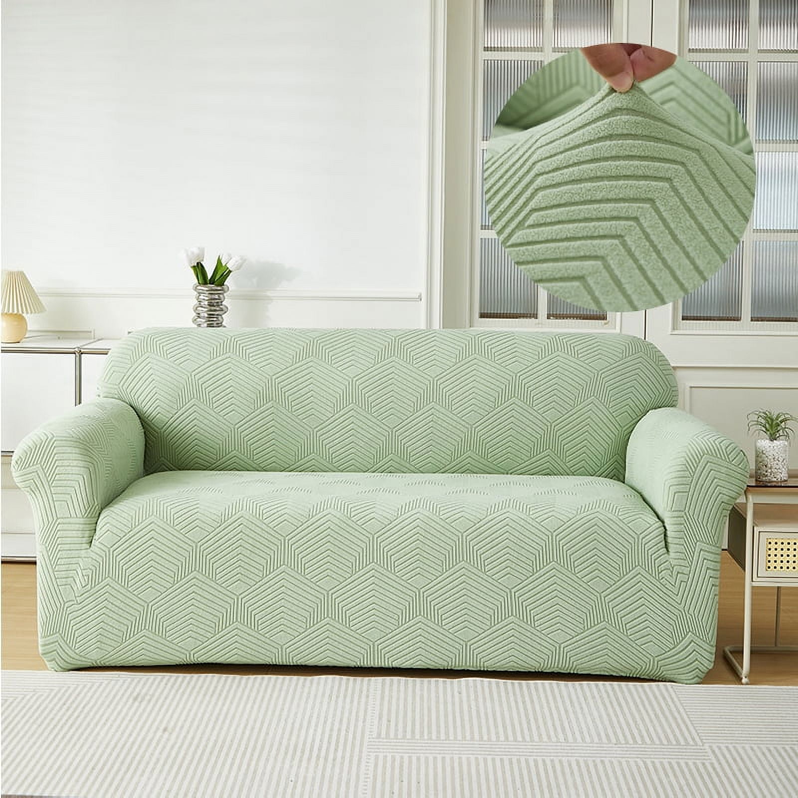 Jacquard Sofa Covers for Living Room Stretch Cross Pattern Chair Couch ...