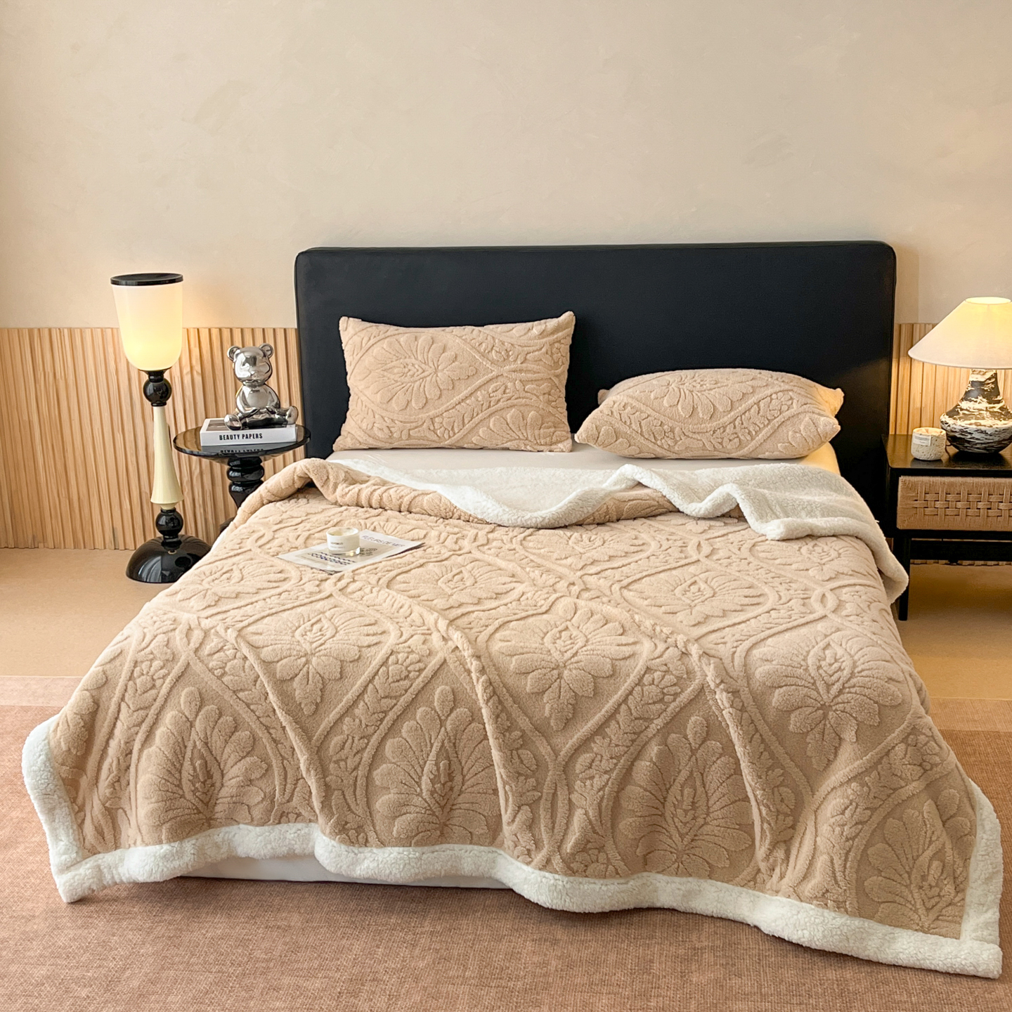 Jacquard Taffeta Double Layer Blanket Autumn Winter Thickened Warm Bed ...