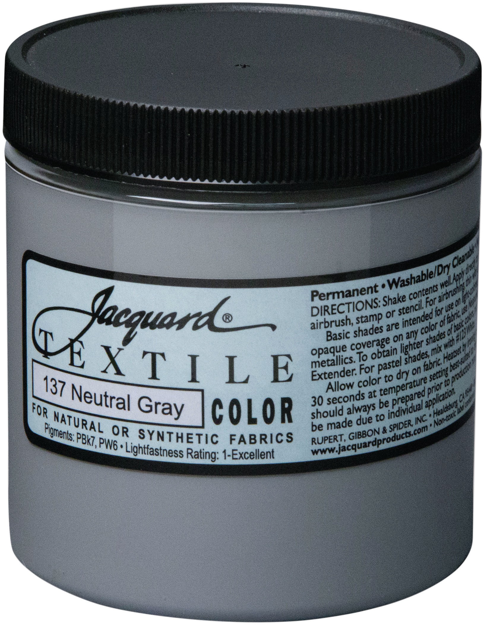 Jacquard Textile Color Fabric Paint 8oz Neutral Grey - Walmart.com