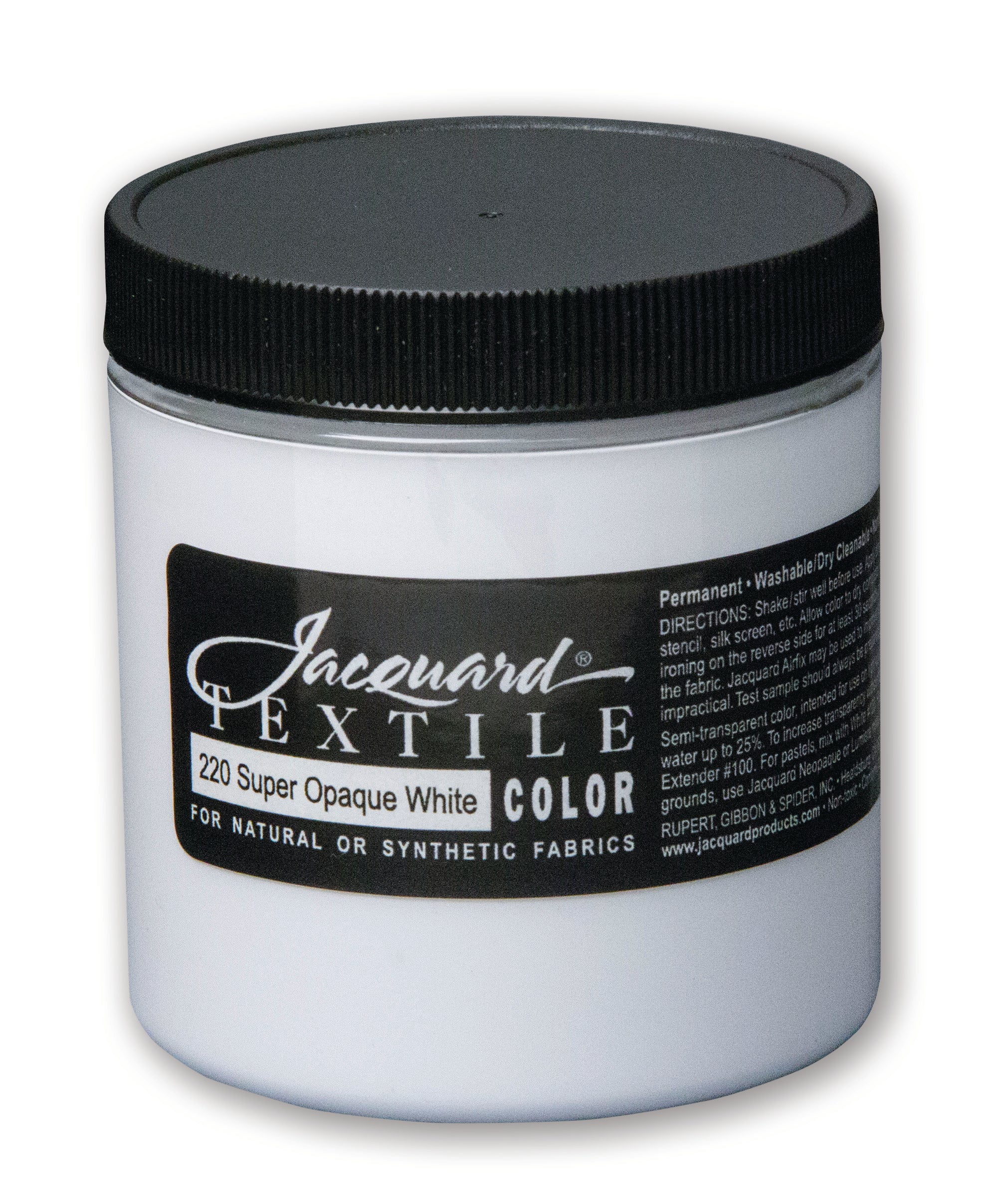 Jacquard Textile Color - Fabric Paint - (8 oz) - Super Opaque White ...