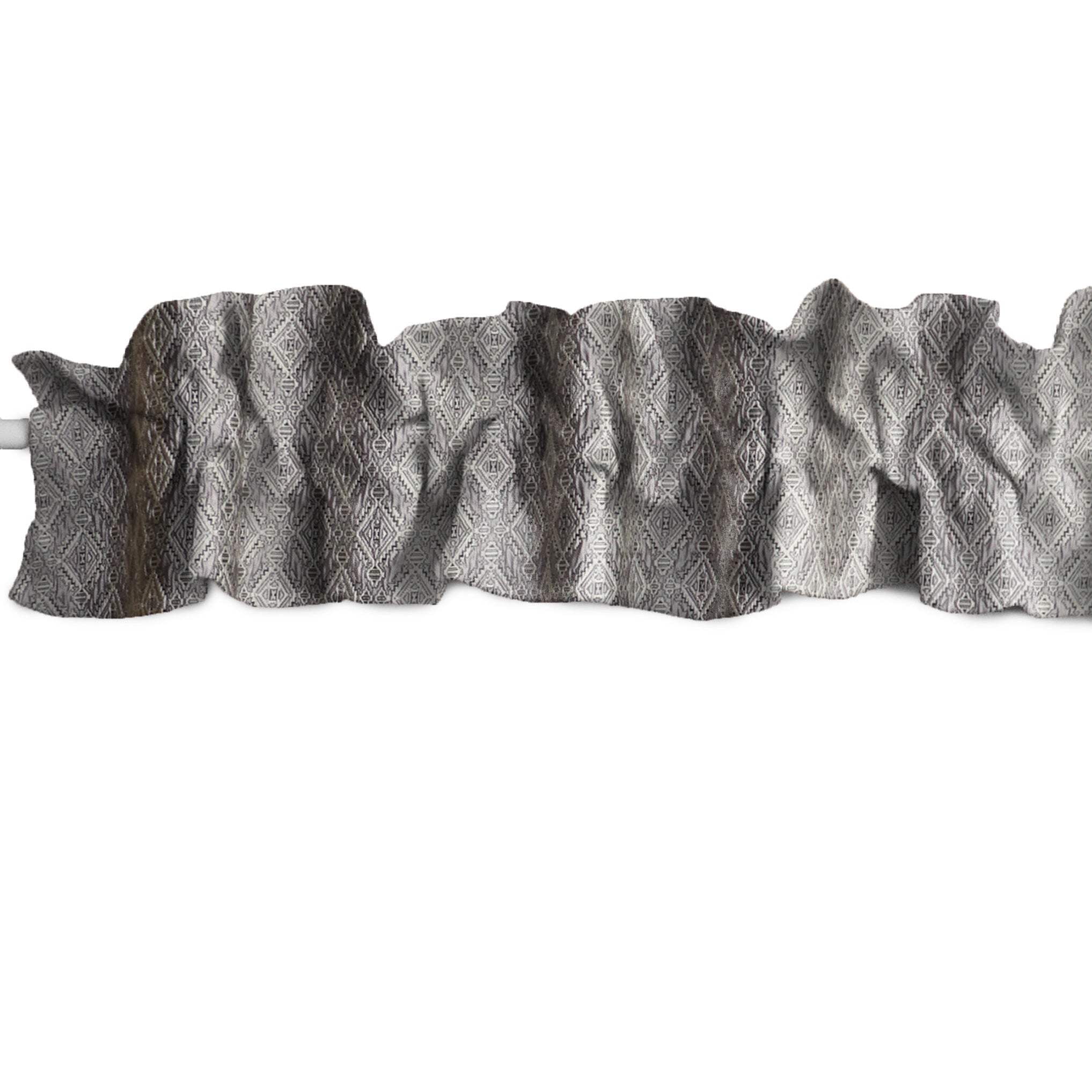 Jacquard Tribal Diamonds Curtain Sleeve Topper Window Treatment with ...