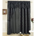 Jacquard Window Curtains 2 Panel Set with Attached Valance Sheer ...