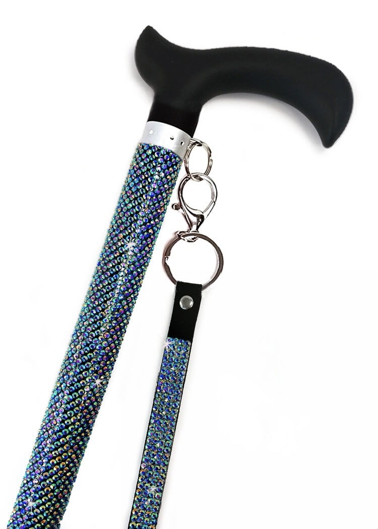 Jacqueline Kent Sugar Cane Adjustable Aluminum Crystal Cane (Peacock ...
