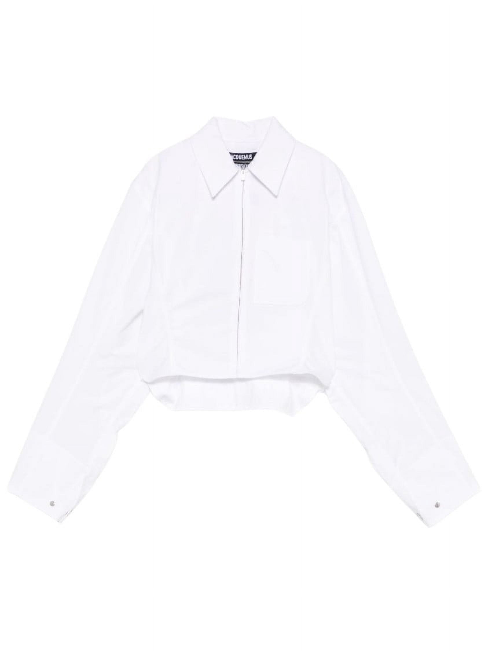 Jacquemus Women's Cropped White Shirt With Classic Collar White Sizes ...