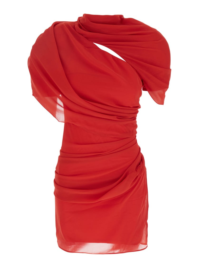 Jacquemus Woman La Robe Castagna' Red Ruched Dress Red Sizes FR 32-60 ...