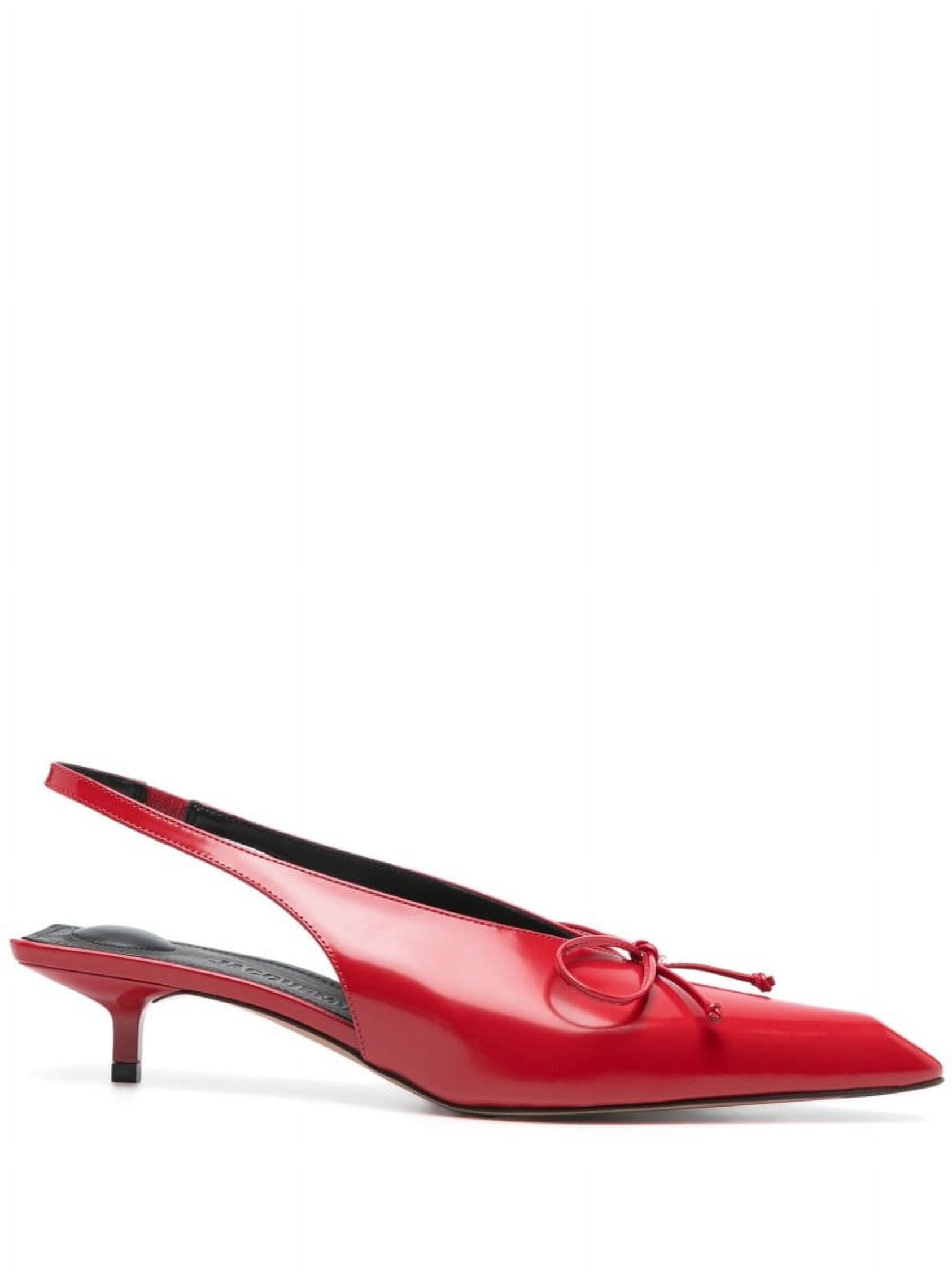 Jacquemus Women's Pointed-Toe Slingback Flats With Bow Detail Red Sizes ...