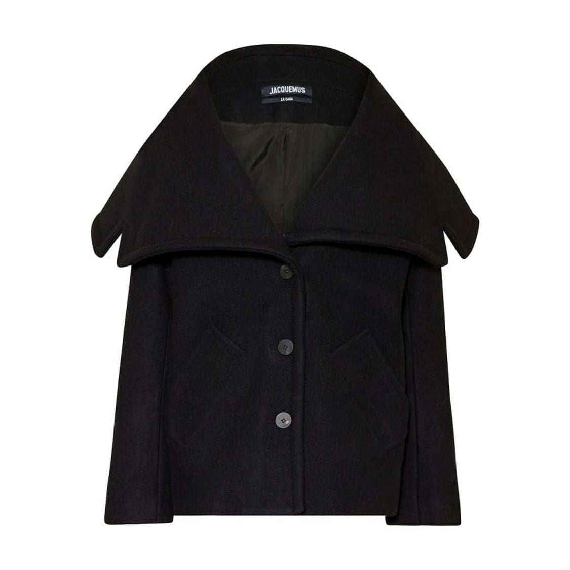 Jacquemus Draped-Collar Winter Wool Twill Jacket (Women's) - Walmart.com