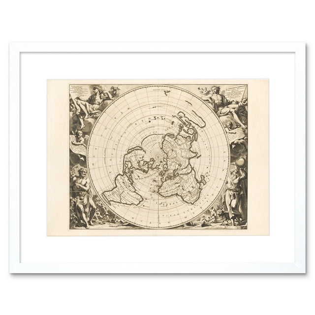Jacques Cassini Flat Earth Map 1713 Sepia Colour Terrestrial ...