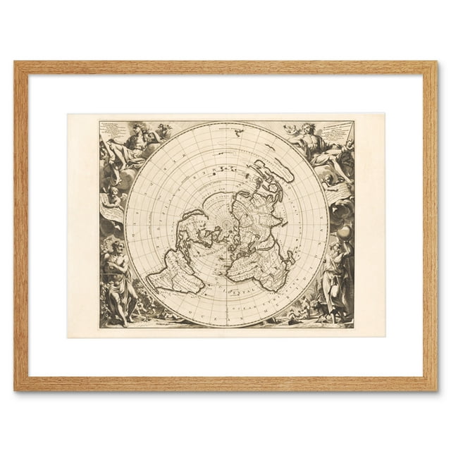 Jacques Cassini Flat Earth Map 1713 Sepia Colour Terrestrial ...