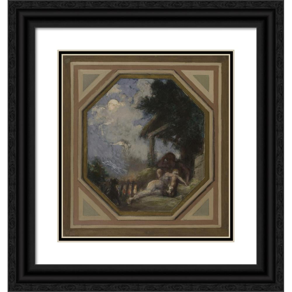 Jacques Ferdinand Humbert 15x16 Black Ornate Wood Framed Double Matted ...