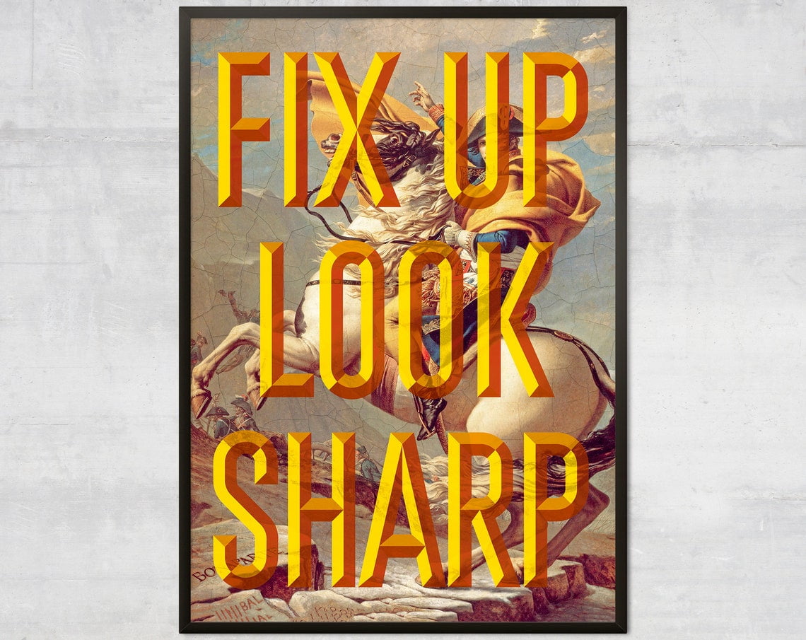 Jacques-Louis David, Napoleon Fix Up Look Sharp Art Print, Abstract Altered Decor, Classic ...