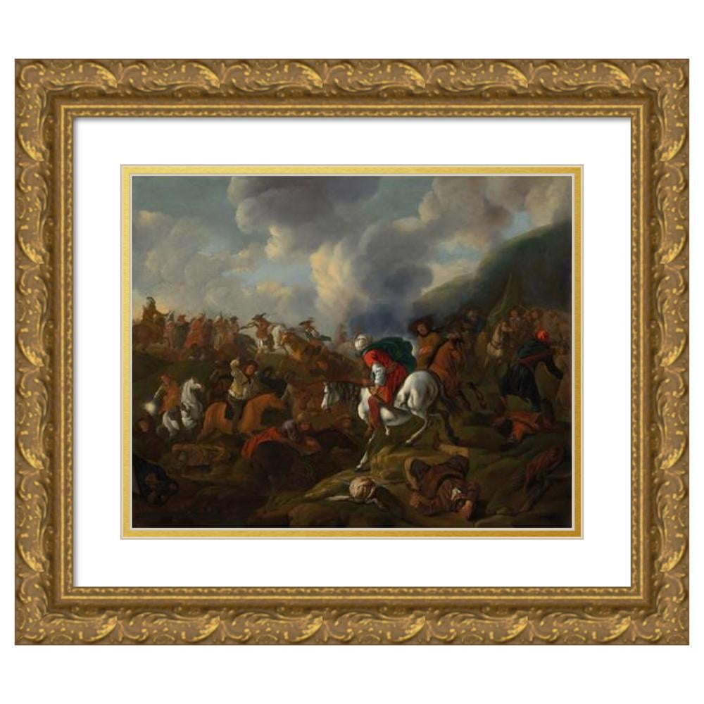 Jacques Muller 18x15 Gold Ornate Wood Frame and Double Matted Museum ...