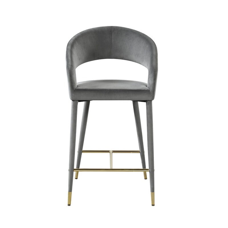 Jacques Velvet Gray Counter Height Dining Chairs (Set of 2) - Walmart.com