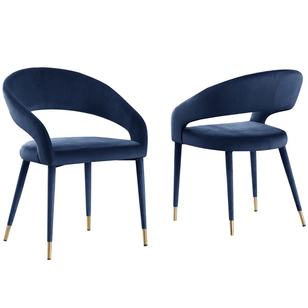 Jacques Velvet Navy Dining Chairs (Set of 2) - Walmart.com