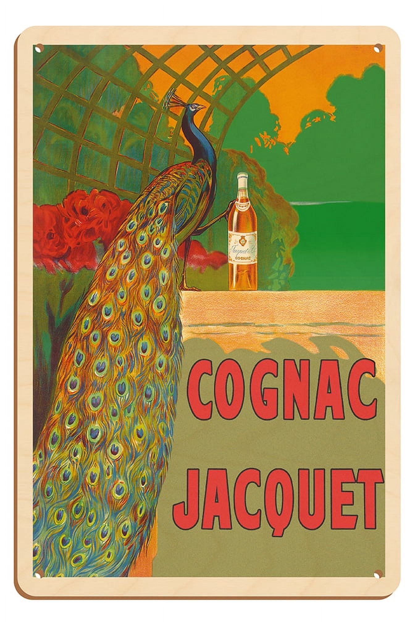 Jacquet French Cognac - Peacock - Vintage Advertising Poster by Camille ...