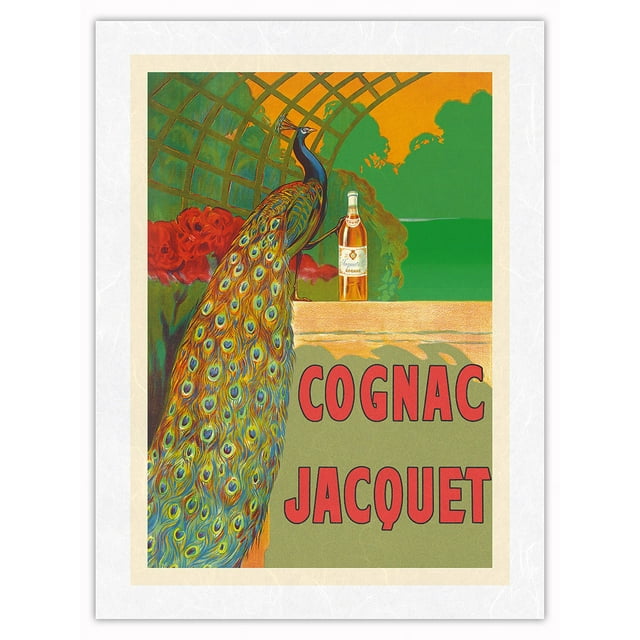 Jacquet French Cognac - Peacock - Vintage Advertising Poster by Camille ...
