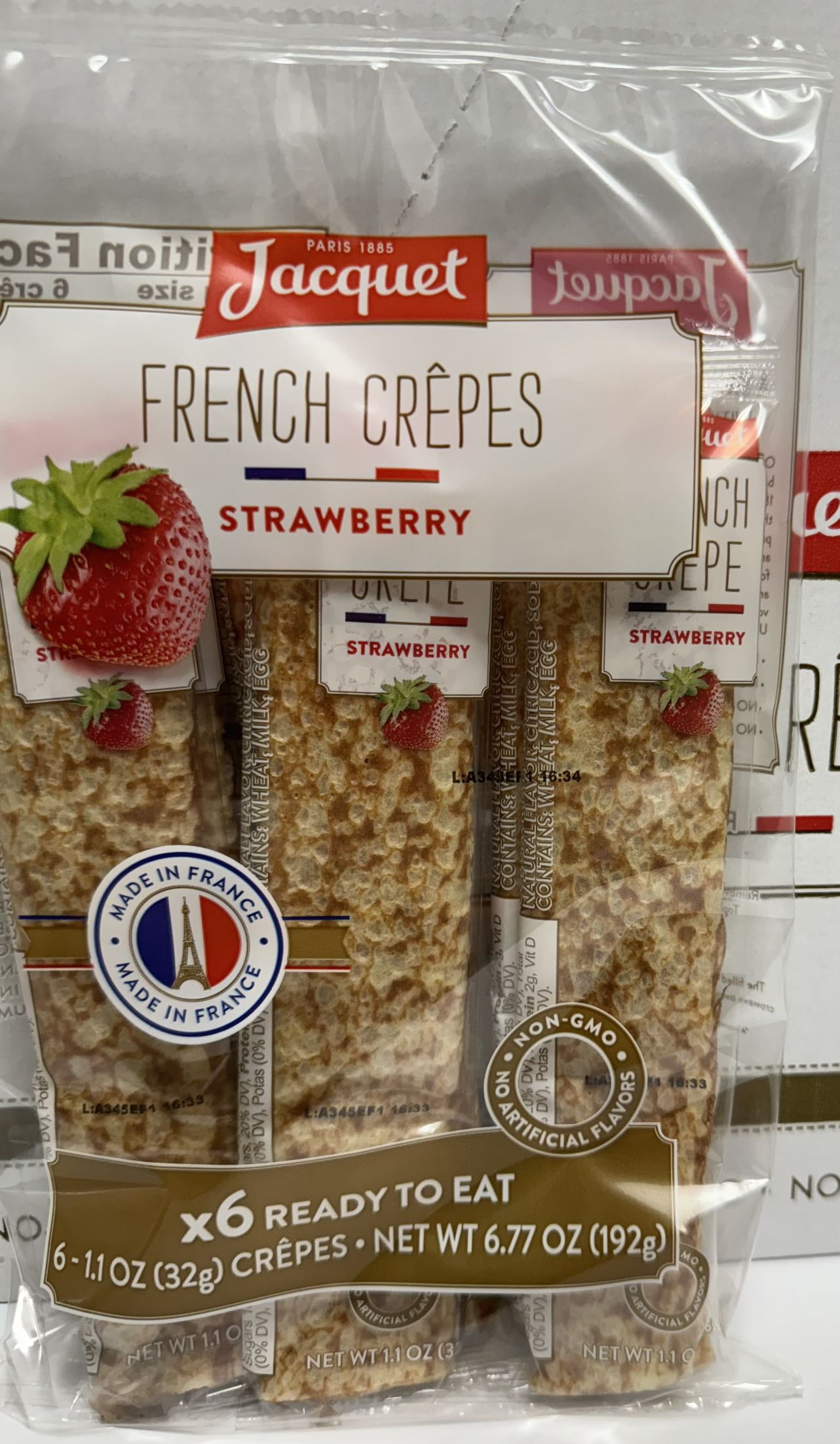 Jacquet French Crepes Strawberry x6 Ready To Eat-6.35oz - Walmart.com