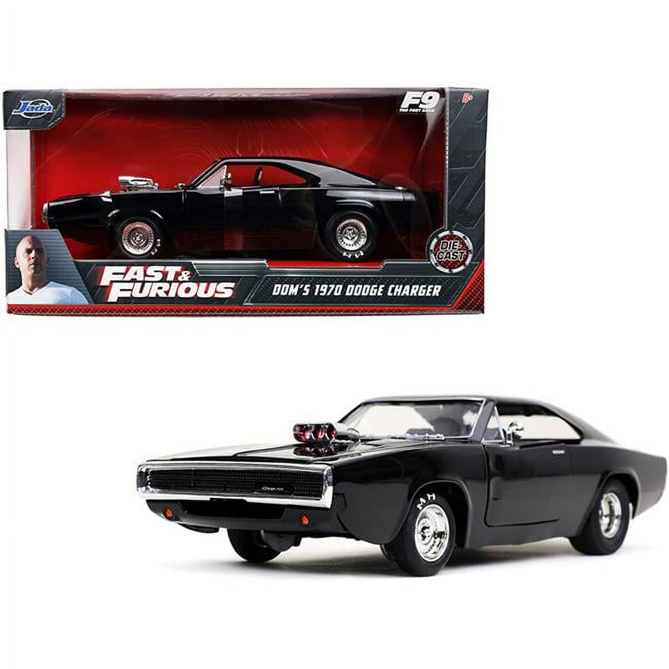 Jada 1-24 Diecast Model Car for Doms 1970 Dodge Charger 500 Black Fast ...