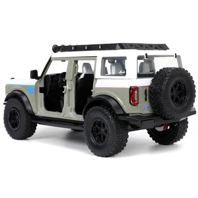 Jada 2021 Ford Bronco Gray & White with Matte Black Hood Roof Rack M2 ...