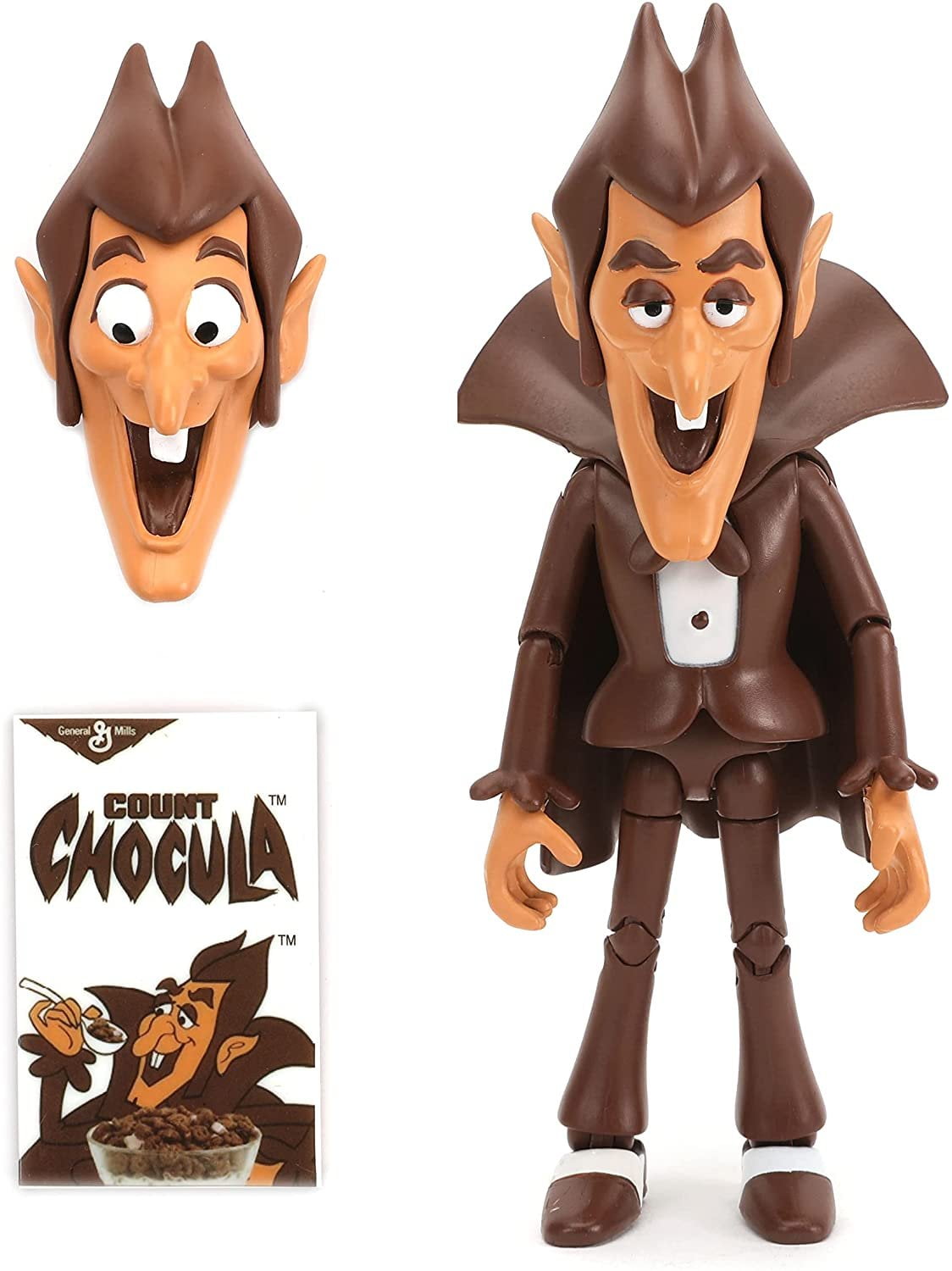 Count Chocula 6.5 Moveable Figurine with Alternate Head and Cereal Box ...