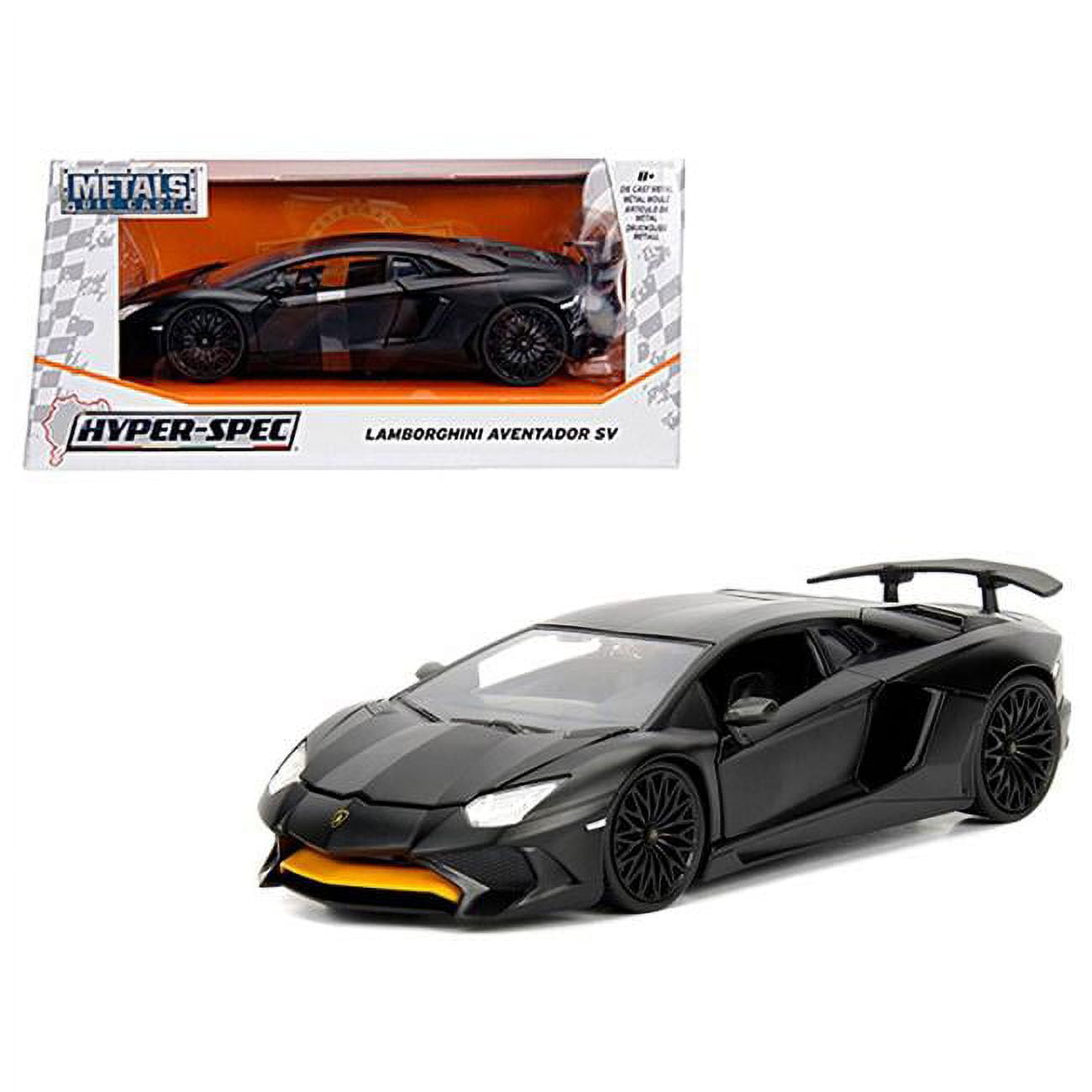 Lamborghini Aventador SV Matte Black 1/24 Diecast Model Car by Jada ...