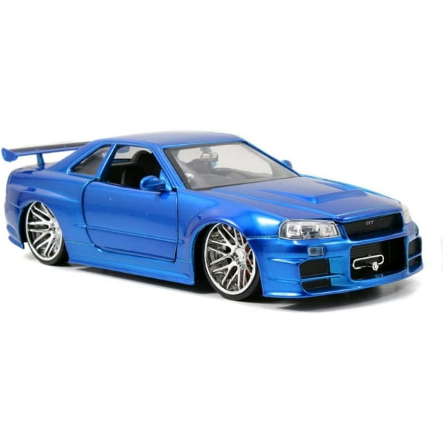 Jada Toys Fast & Furious Die-cast Collectible: 1:24 Brian's 2002 Nissan Skyline GT-R R34, Blue ...