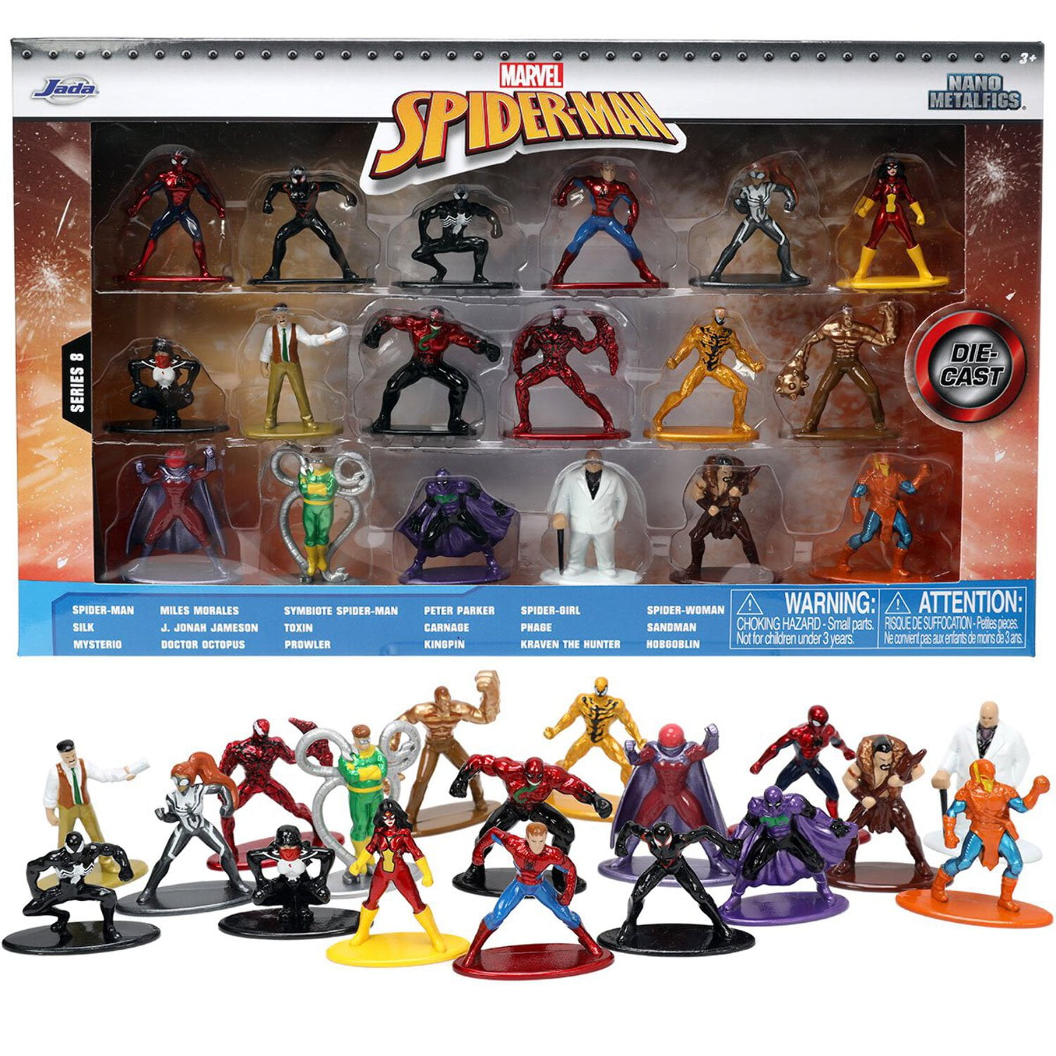Marvel Spider-Man Nano MetalFigs Mini-Figure Wave 8 18-Pack - Walmart.com