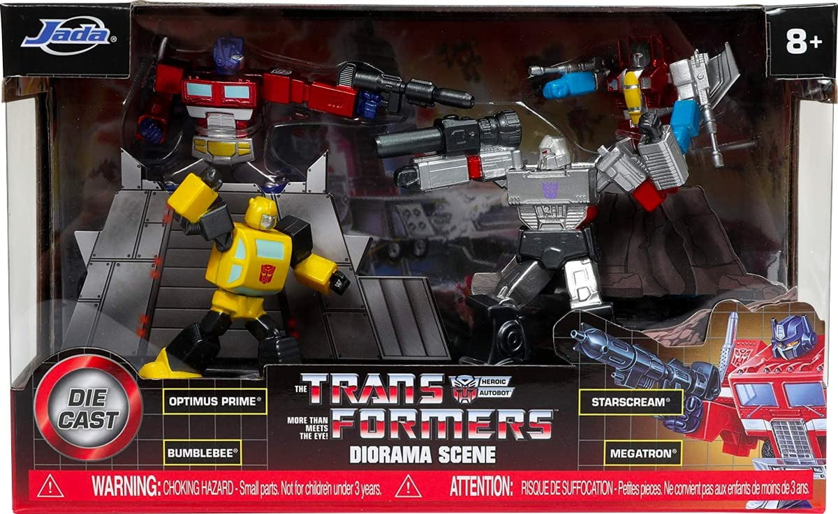 Jada Toys Transformers G1 Diorama Scene 2.75" 4-Pack Die-Cast ...