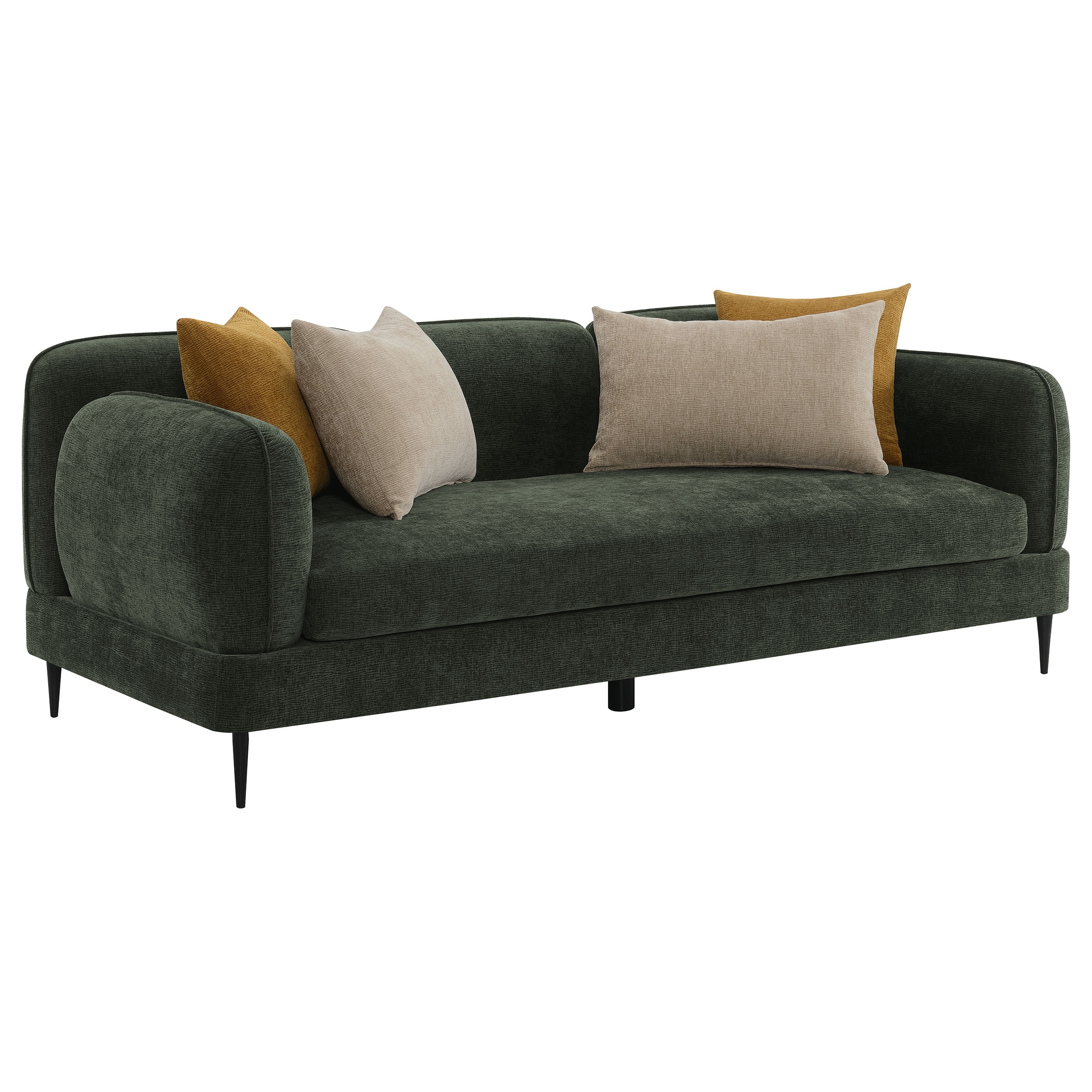 Jade Chenille Upholstered Modern Track Arm Sofa Green - Walmart.com
