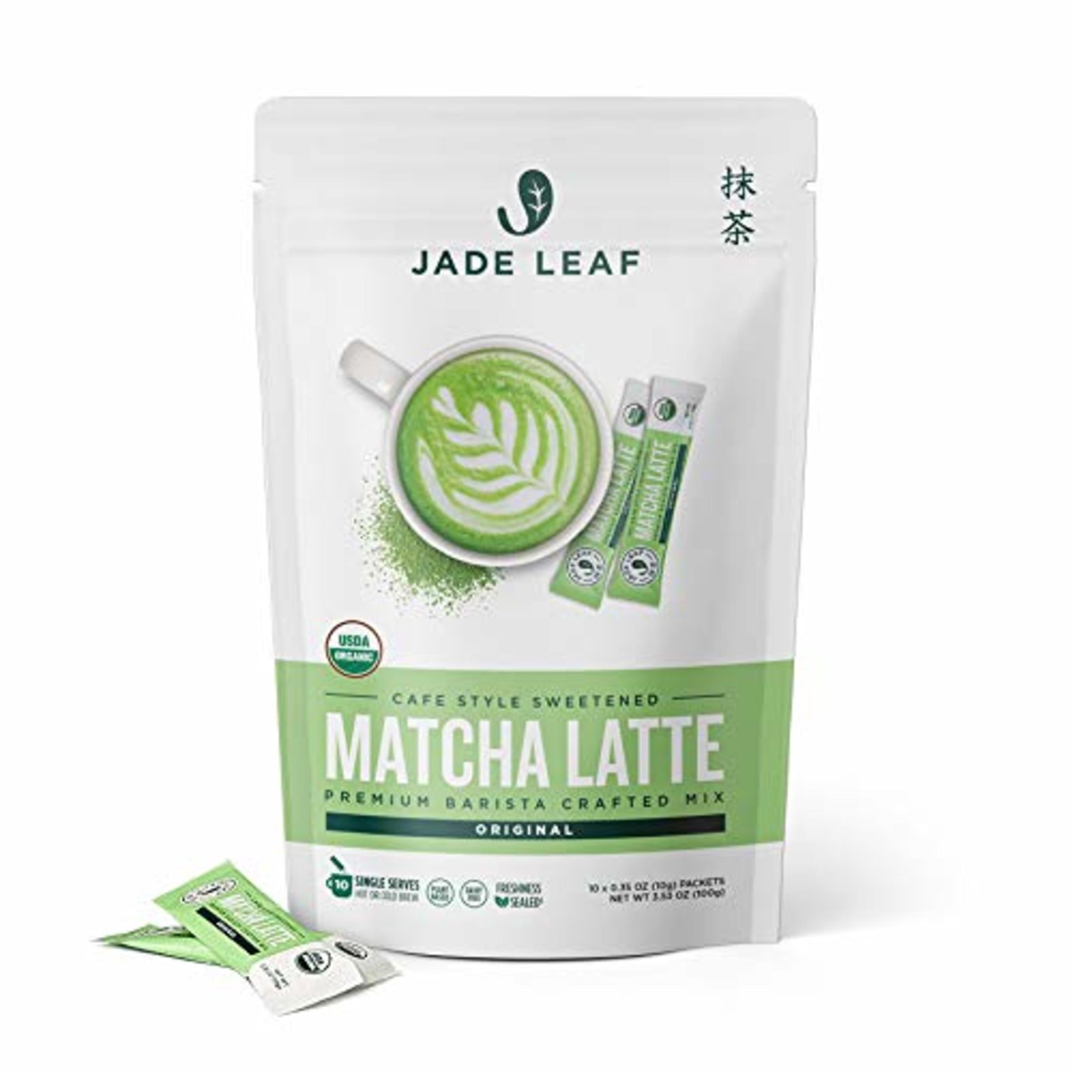 Jade Leaf Organic Matcha Latte Mix, Original, Dairy-Free, 100 Count ...