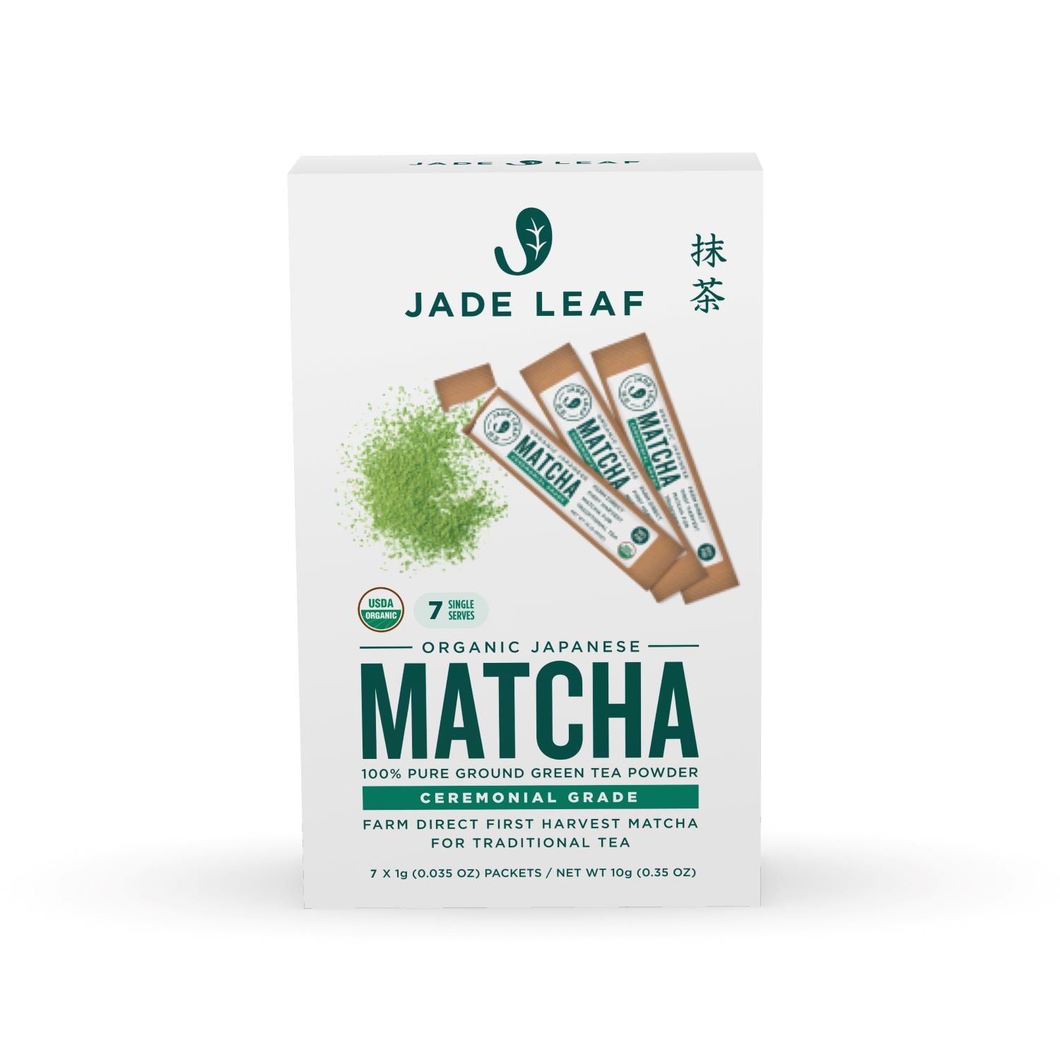 Jade Leaf Matcha, Organic Japanese Ceremonial Matcha, Powdered Tea, 7 ...