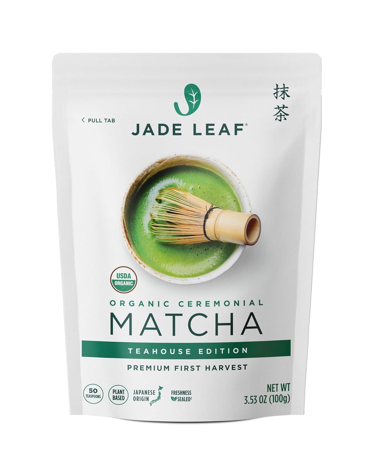 Jade Leaf Organic Ceremonial Japanese Matcha Green Tea Powder, Teahouse ...