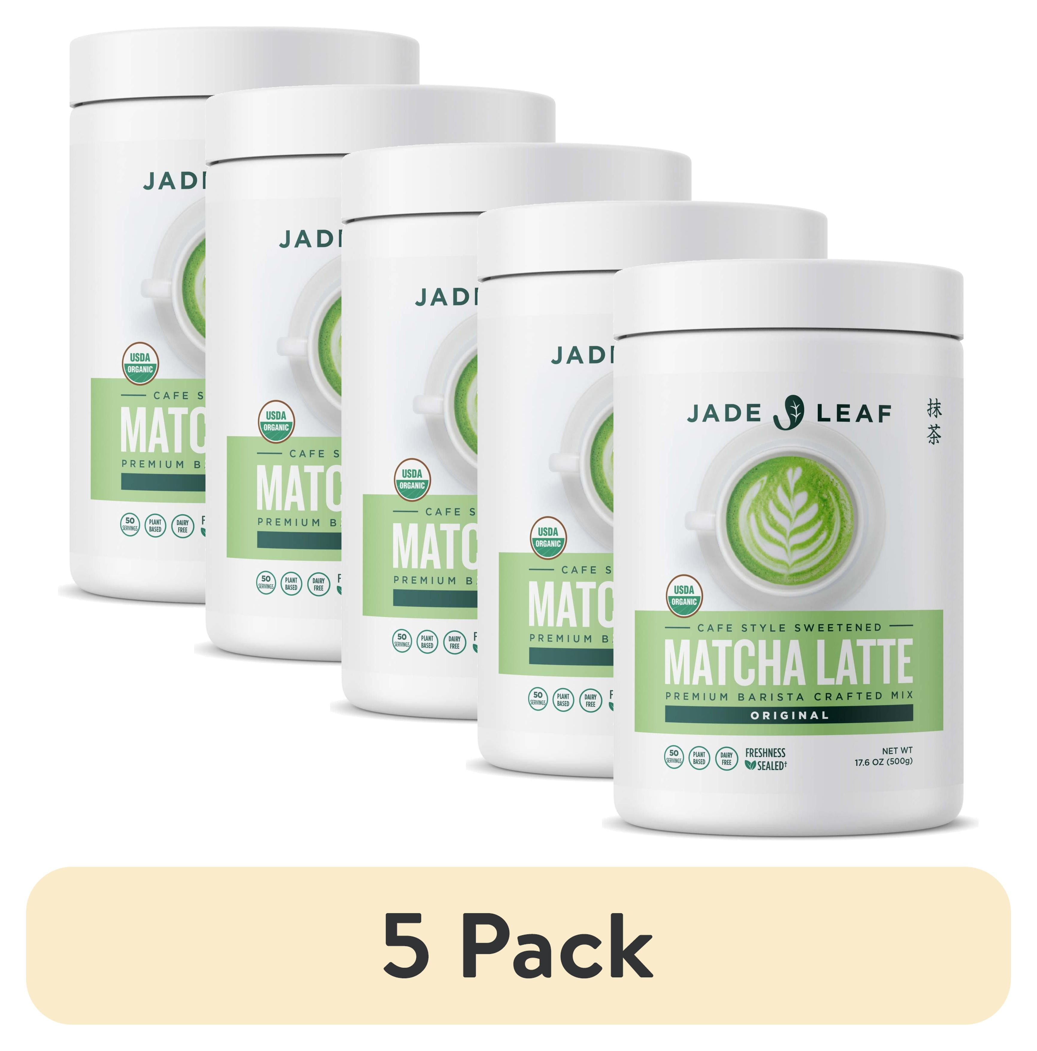(5 pack) Jade Leaf Matcha Latte Powder Mix, Original, Organic Dairy ...