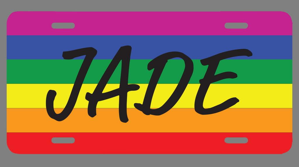 Jade Name Pride Flag Style License Plate Tag Vanity Novelty Metal | UV ...
