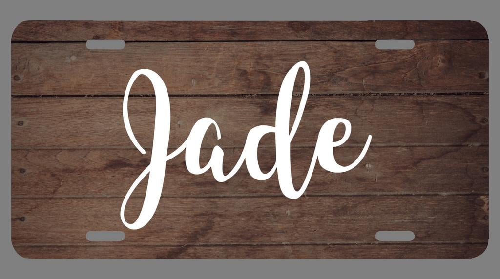 Jade Name Wood Style License Plate Tag Vanity Novelty Metal | UV ...