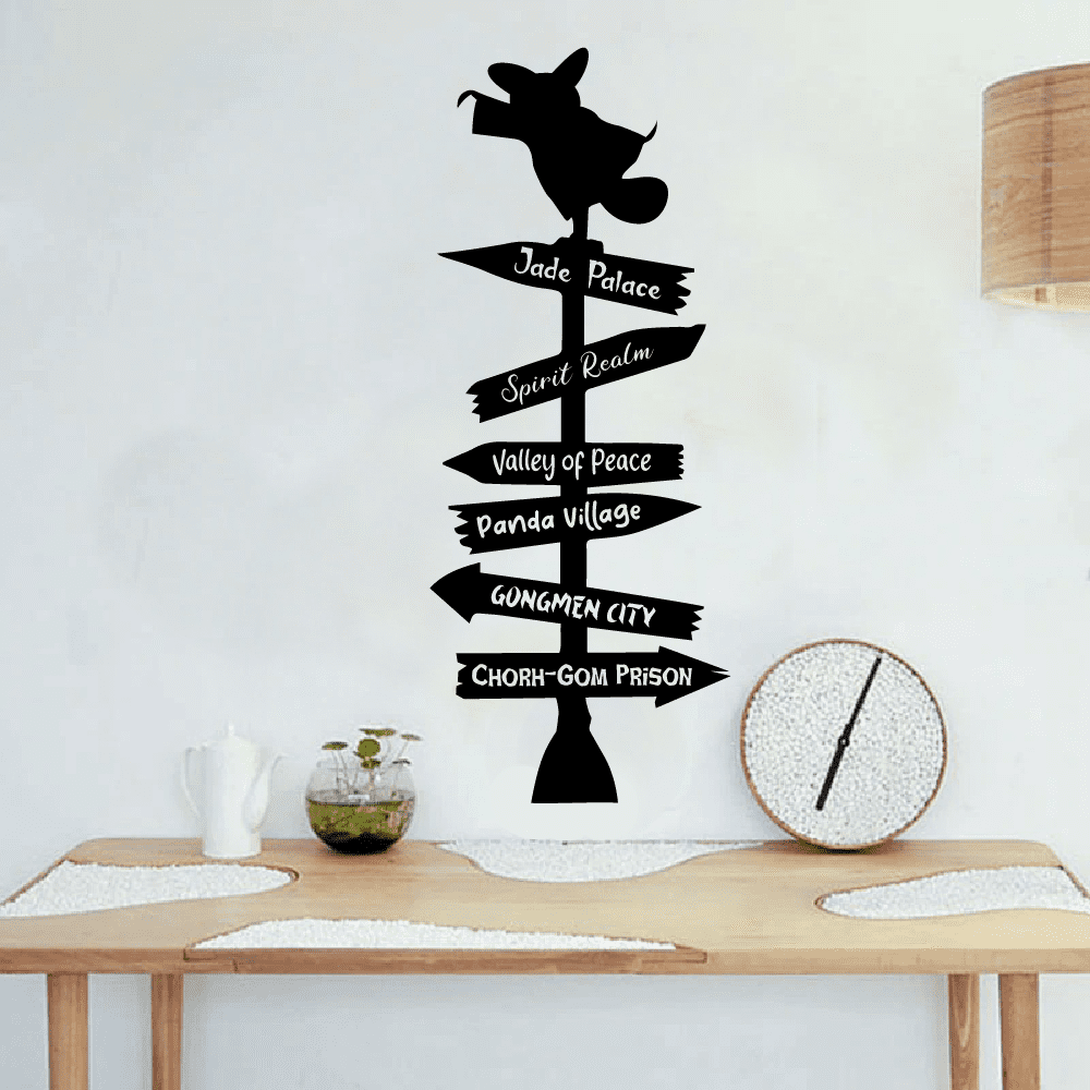 Jade Palace Panda Village Pathway Signage Cartoon Wall Sticker Art ...