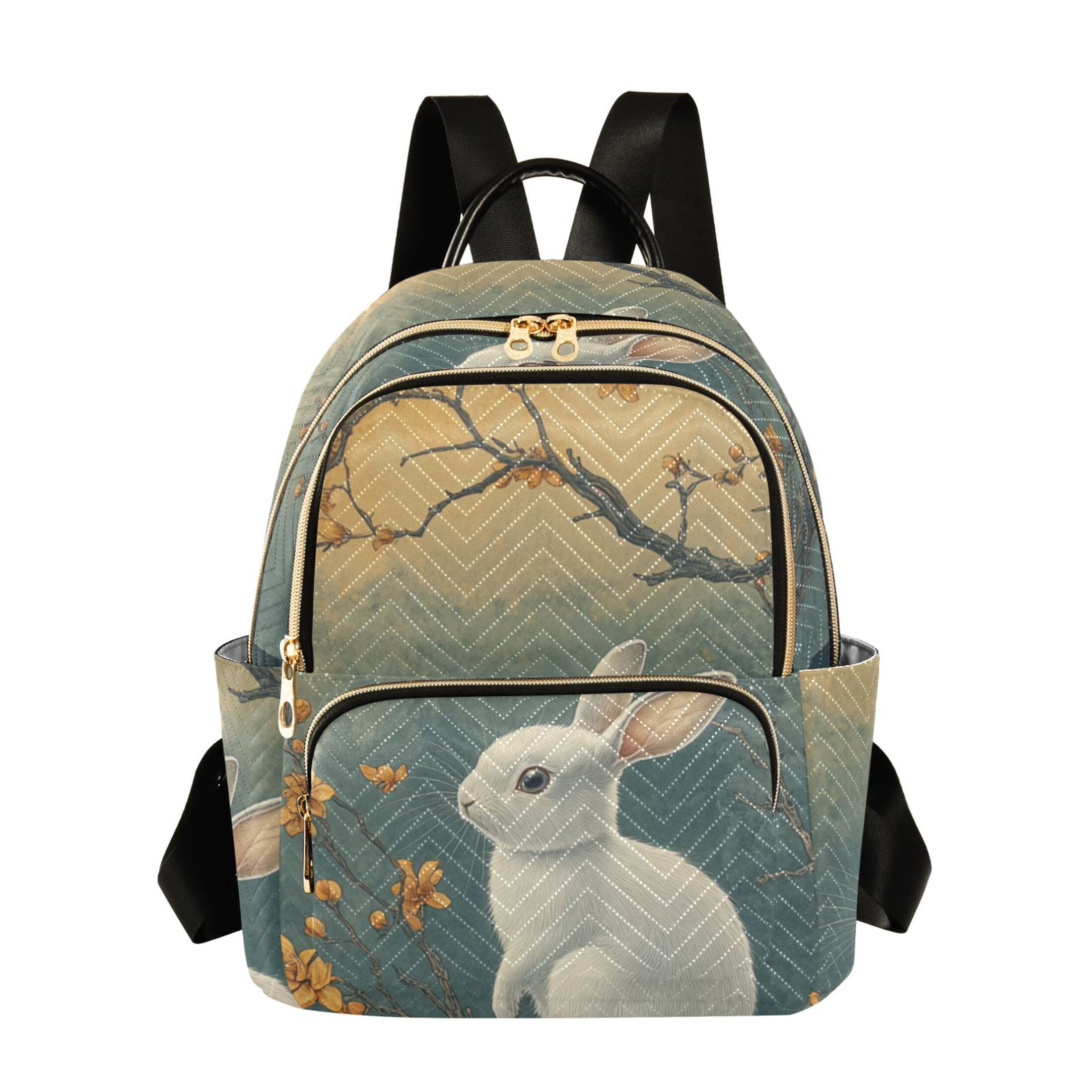 Jade Rabbit Moon Osmanthus Tree Quilted Backpack Fashion Daypack ...