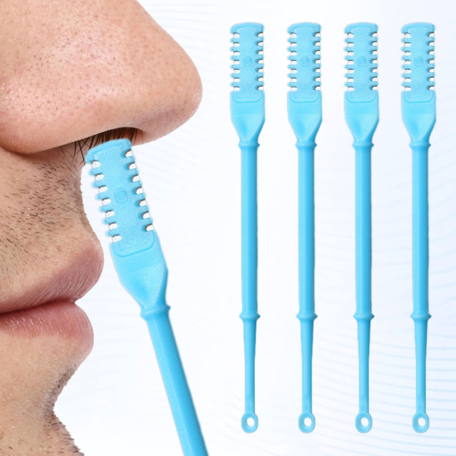 Jade Roller Nose Hair Clipper Manual Nose Hair Trimmer with 360 ...