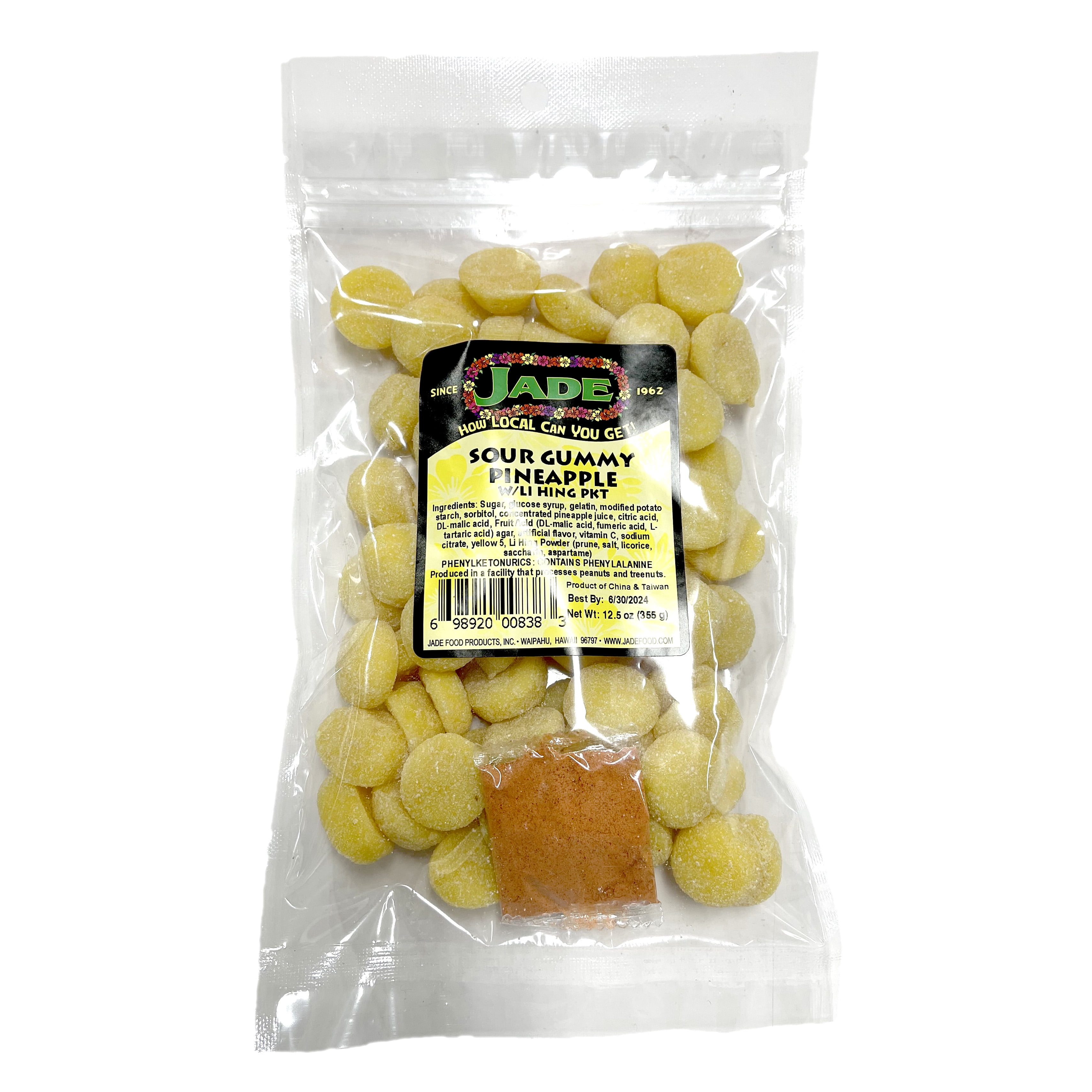 Jade Sour Gummy Pineapple with Li Hing Packet, 12.5 fl. oz. - Walmart.com