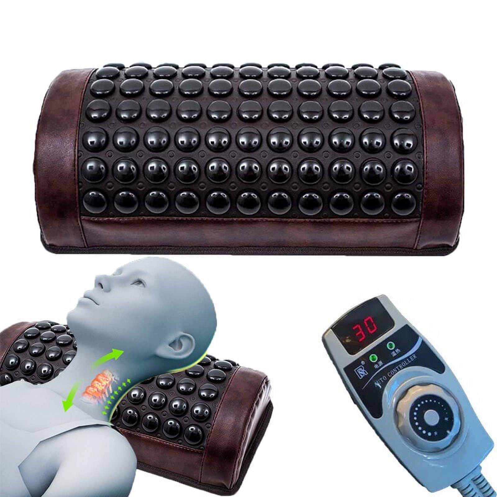 Jade Tourmaline Heating Pillow Far Infrared Heated Bolster Neck Pillow ...