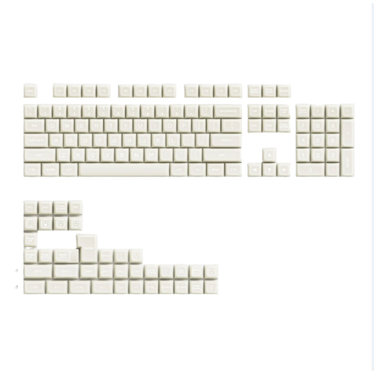 Jade White Translucent ABS Double-shot Keycap Set for Mechanical ...