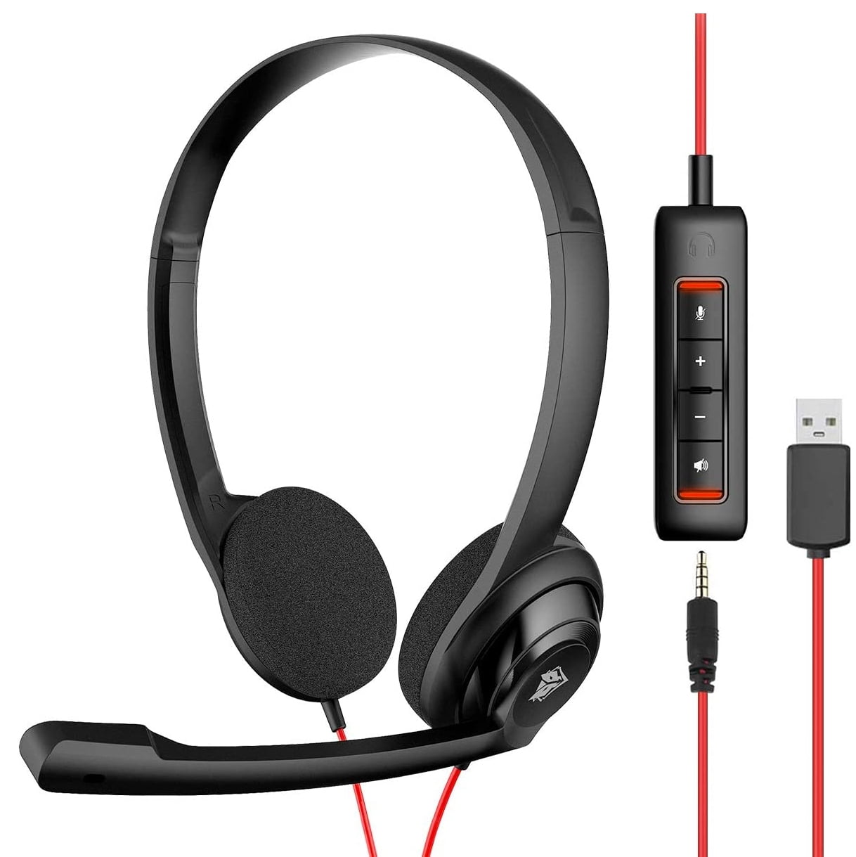JadeBamboo NUBWO HW02 Over-Ear Wired Headset, Noise Cancelling Boom Mic ...