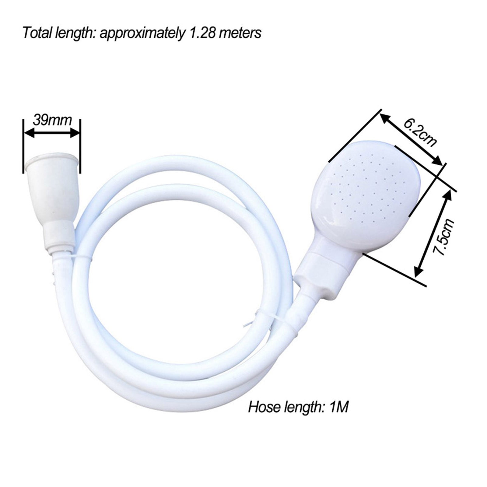 JadeBamboo, Portable Hose Handheld Showerhead, White - Walmart.com