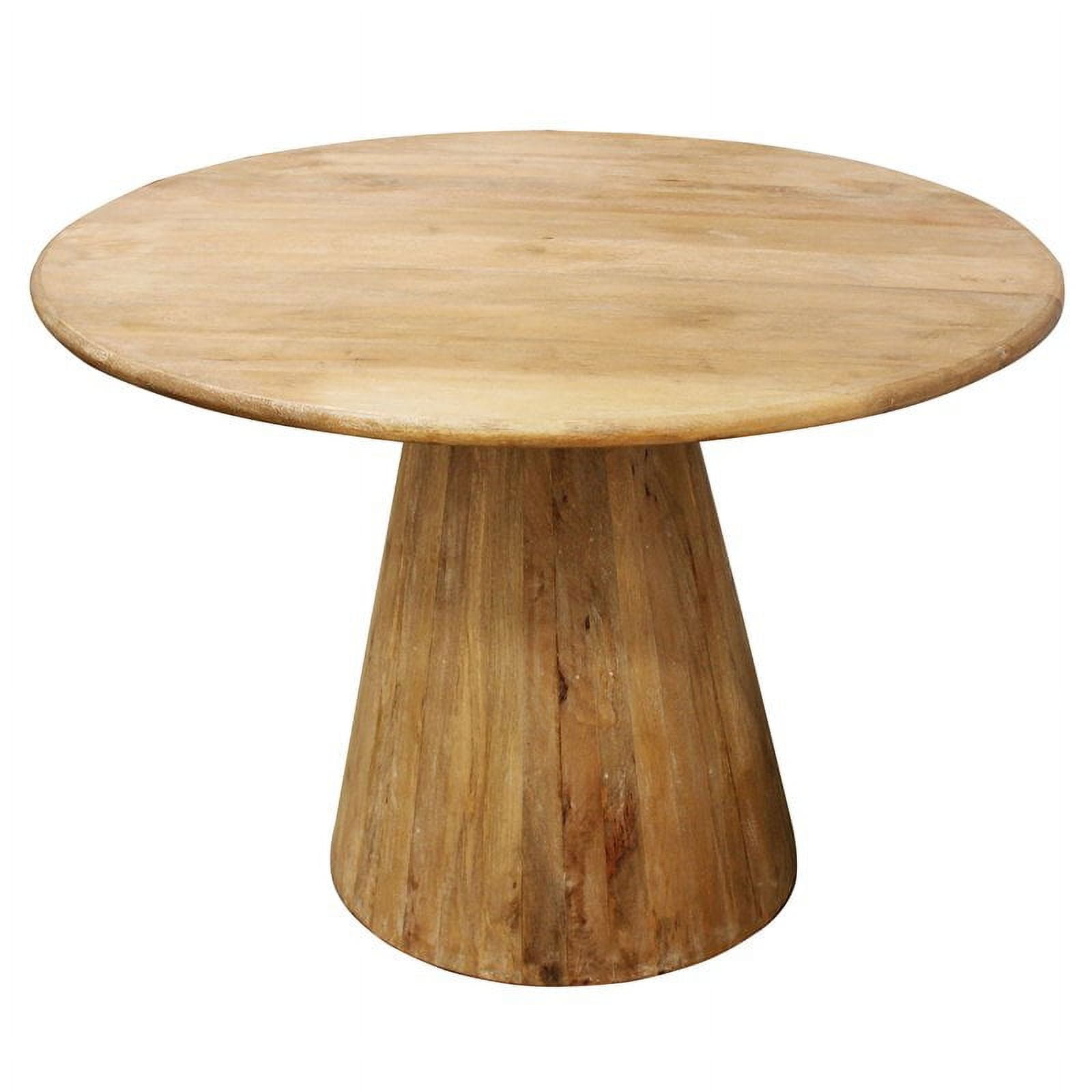 Jaden 42" Round Farmhouse Solid Wood Dining Table in Natural - Walmart.com