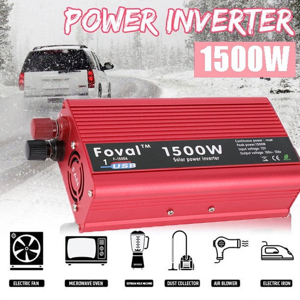 Jadeshay 1500W Car Power Inverter, 12v DC to 110v AC, Dual AC Outlet ...