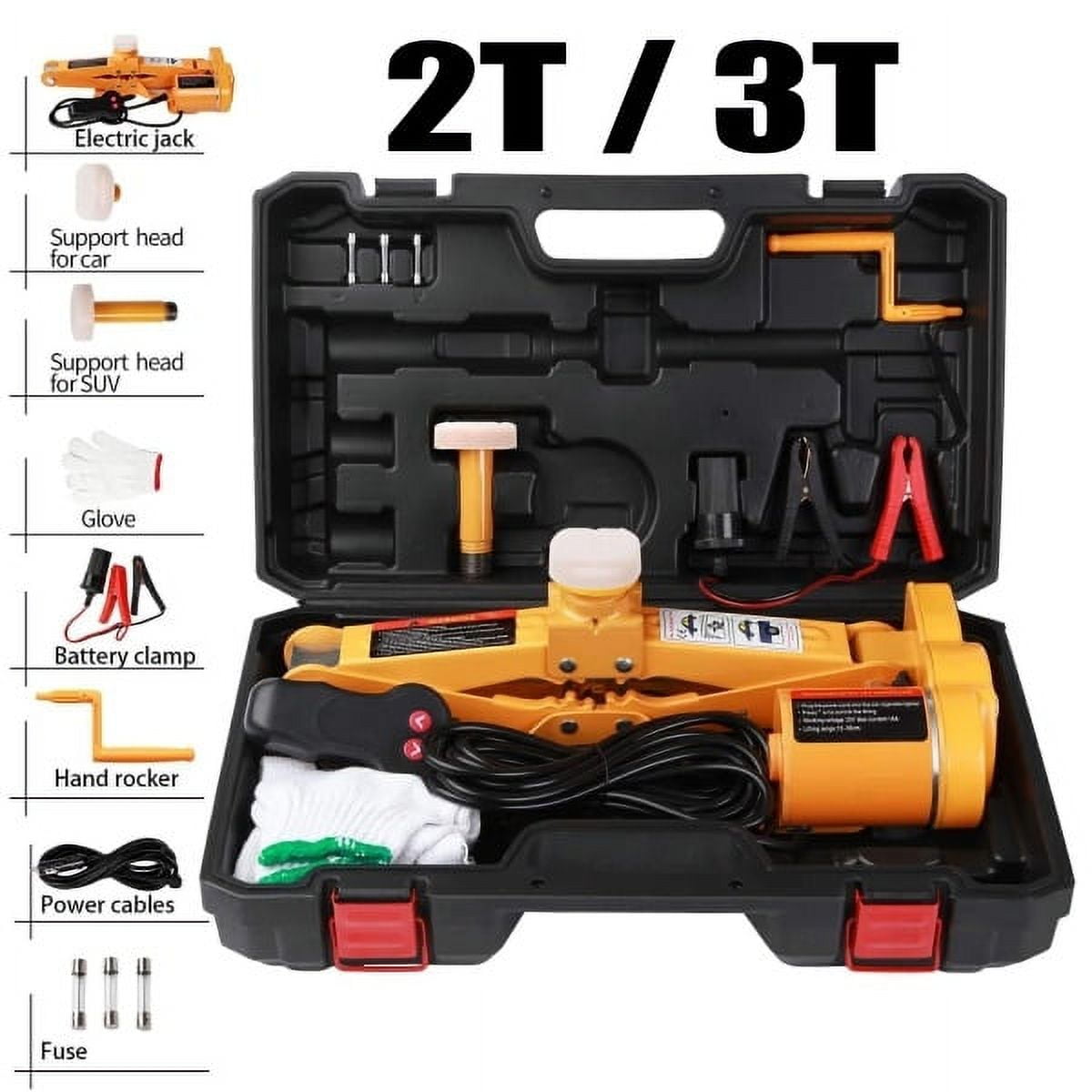 Jadeshay 3Ton 12V DC Compact Portable Automatic Car Jack Stand ...